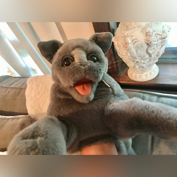 Folkmanis Puppets | Toys | Folkmanis Large Grey Purring Cat Hand Puppet ...